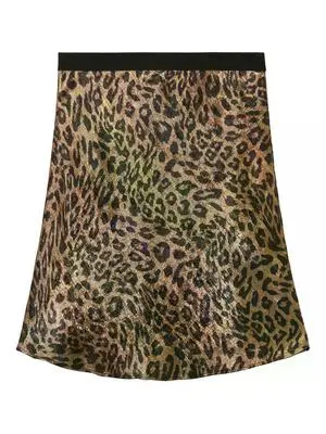 TOUT A COUP A-line Leopard Print Skirt - Neutrals