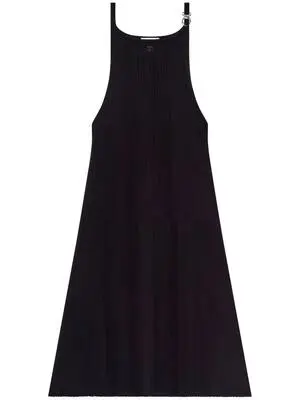 COURREGES Buckle-Detail Ribbed Dress Black