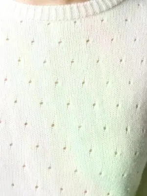 Cashmere In Love Ivory Perforated Pattern Jumper