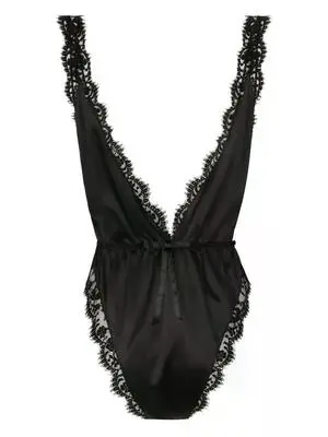 Dolce & Gabbana Stretch-silk Lace-edge Bodysuit