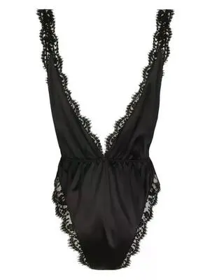 Dolce & Gabbana Stretch-silk Lace-edge Bodysuit