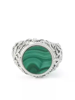Emanuele Bicocchi Arabesque Malachite Ring - Silver