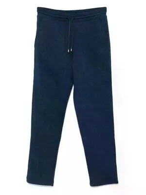 Canali Mélange-effect Track Pants - Blue
