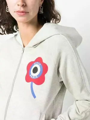 Kenzo Logo-print Zip-up Hoodie