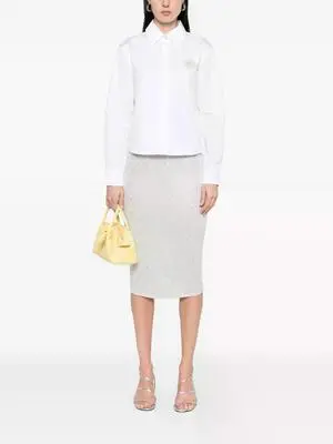 Casablanca Crystal Monogram Knitted Skirt