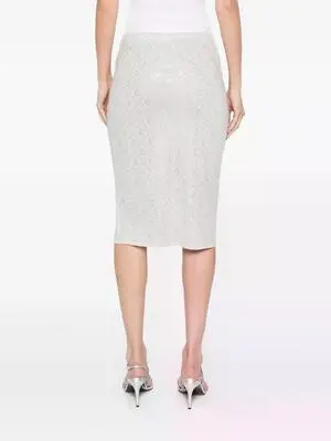 Casablanca Crystal Monogram Knitted Skirt