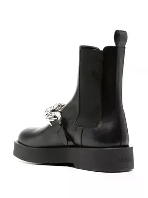 JIL SANDER Chain-link Leather Chelsea Boots