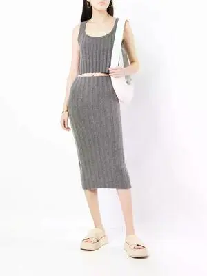 Cashmere In Love Lenny Chunky-knit Midi Skirt - Grey