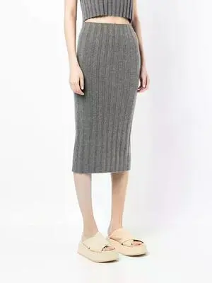 Cashmere In Love Lenny Chunky-knit Midi Skirt - Grey