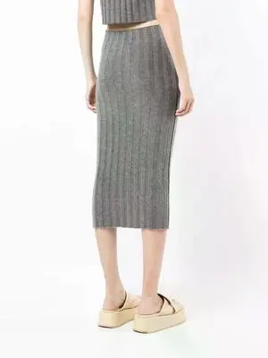 Cashmere In Love Lenny Chunky-knit Midi Skirt - Grey