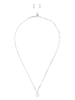 SWAROVSKI Matrix Earrings And Necklace Set - Silver