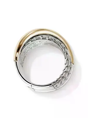 John Hardy 14kt Yellow Gold Jh Essential Crossover Ring - Silver