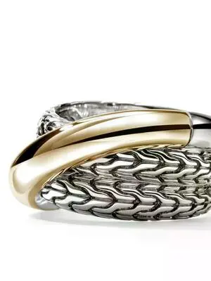 John Hardy 14kt Yellow Gold Jh Essential Crossover Ring - Silver