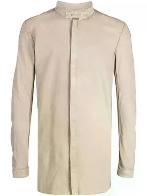 Boris Bidjan Saberi Collarless Cotton Shirt - Neutrals