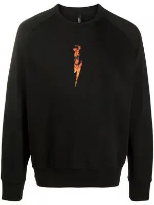 Neil Barrett Thunderbolt Print Sweatshirt - Black