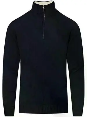Orlebar Brown Cashmere Zip Neck Jumper - Blue