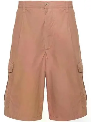 Emporio Armani Pleated Cotton Cargo Shorts - Brown