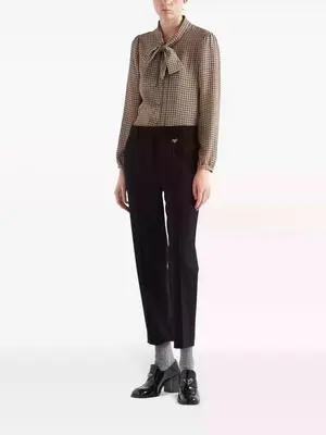 Prada Enamel Triangle Logo Trousers