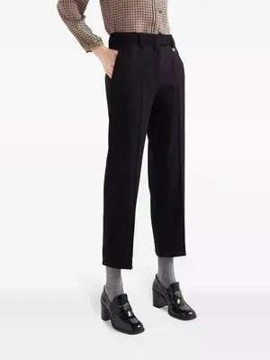 Prada Enamel Triangle Logo Trousers