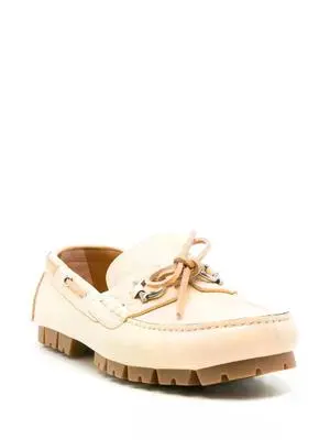 FERRAGAMO Injected Rock Leather Loafers