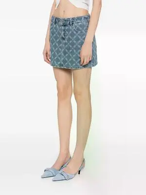 Michael Kors Monogram Print Denim Mini Skirt
