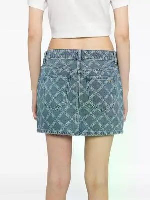 Michael Kors Monogram Print Denim Mini Skirt