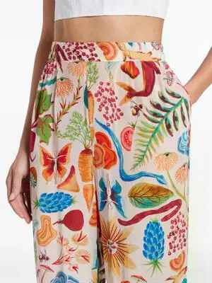 Farm Rio Floral Print Straight-leg Trousers
