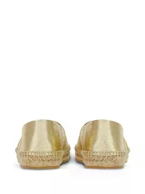 FERRAGAMO Metallic Logo Espadrilles - Gold