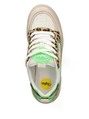 BUFFALO Vectra Low Top Sneakers With Leopard Print Detail