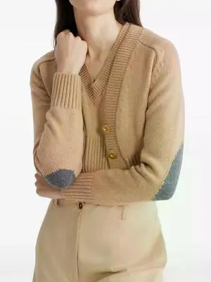 PATOU Wool-cashmere Cropped Cardigan