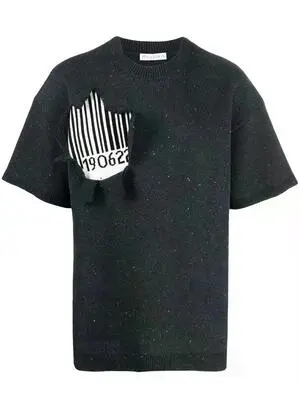 JW Anderson Barcode-motif Crew-neck T-shirt - Grey