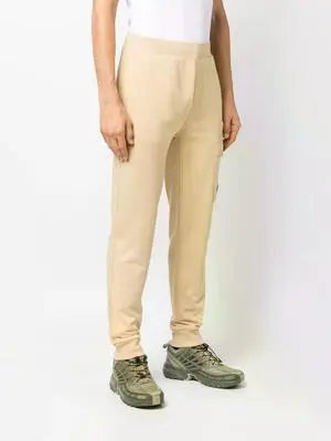 C.P. COMPANY Logo-plaque Cotton Track Pants - Neutrals