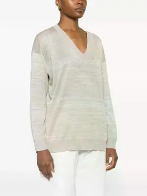 Fabiana Filippi Metallic Threading V-neck Sweater