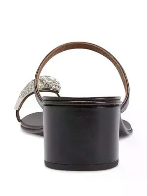 GIUSEPPE ZANOTTI Crystal Embellished Toe Ring Sandals - Black