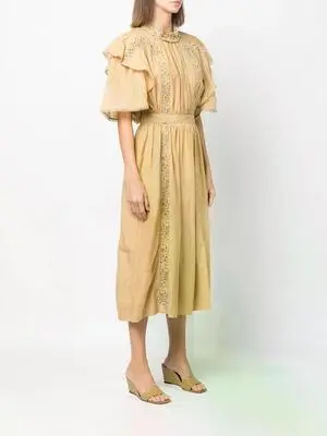 MARANT ETOILE Galina Guipure Lace-trim Dress