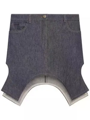 COURREGES Asymmetric Denim Mini Skirt - Grey
