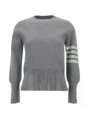 Thom Browne 4-bar Milano Stitch Crew Neck Jumper - Grey