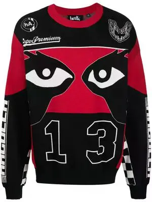 HACULLA. Graphic-print Cotton Jumper - Black
