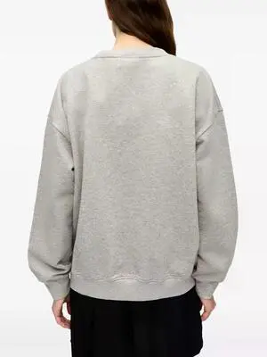 GANNI Graphic Print Crew Neck Sweatshirt - Grey