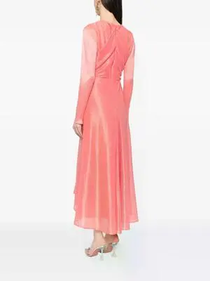 Talbot Runhof Metallic Wrap Midi Dress