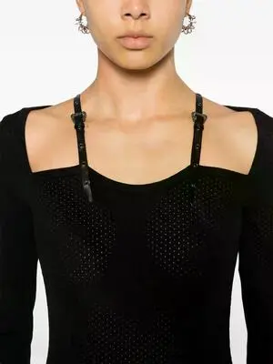 Versace Pointelle Knit Midi Dress With Baroque Buckles