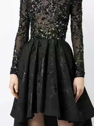 SAIID KOBEISY Brocade Beaded Dress