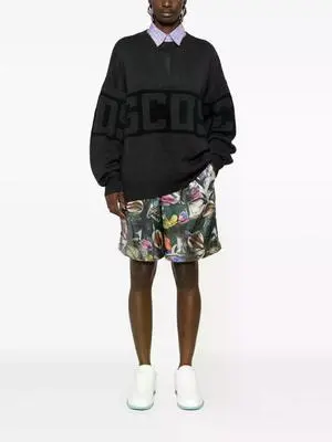 Gcds Logo Band Crew-neck Sweater - Grey
