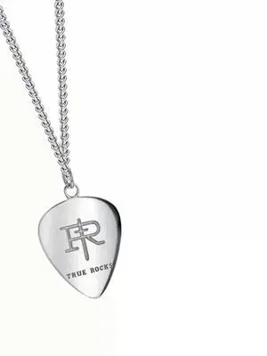 TRUE ROCKS Mini Plectrum Necklace In Rhodium-plated Sterling
