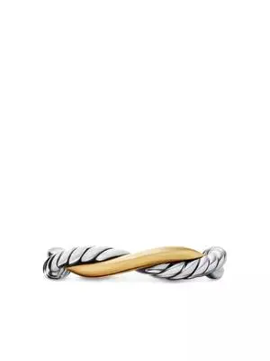 David Yurman 14kt Yellow Gold And Sterling Petite Infinity Band Ring