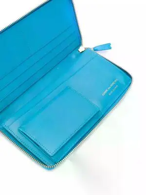 Comme Des Garçons Zip-around Leather Wallet - Blue
