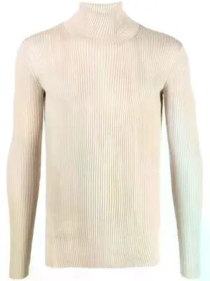 Off-White Ribbed Turtleneck Jumper - Neutrals