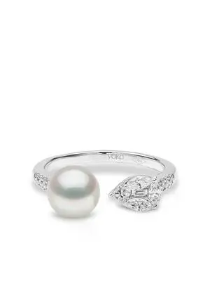 Yoko London 18kt White Gold Starlight Pearl And Diamond Ring - Silver