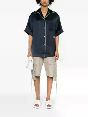 Palm Angels Piped-trim Satin Shirt
