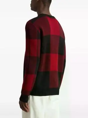 Woolrich Virgin Wool Check Pattern Crew Neck Sweater